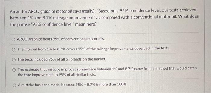 Solved An ad for ARCO graphite motor oil says (really): | Chegg.com
