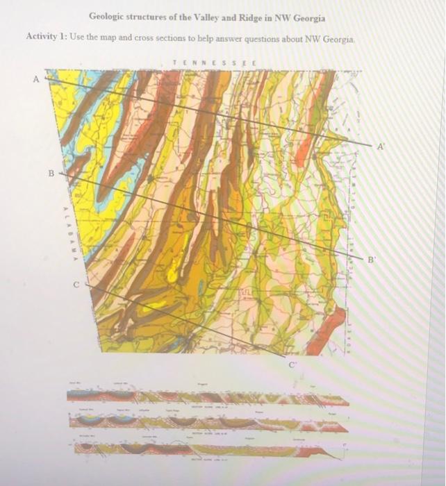 Solved Geologic structures of the Valley and Ridge in NW | Chegg.com