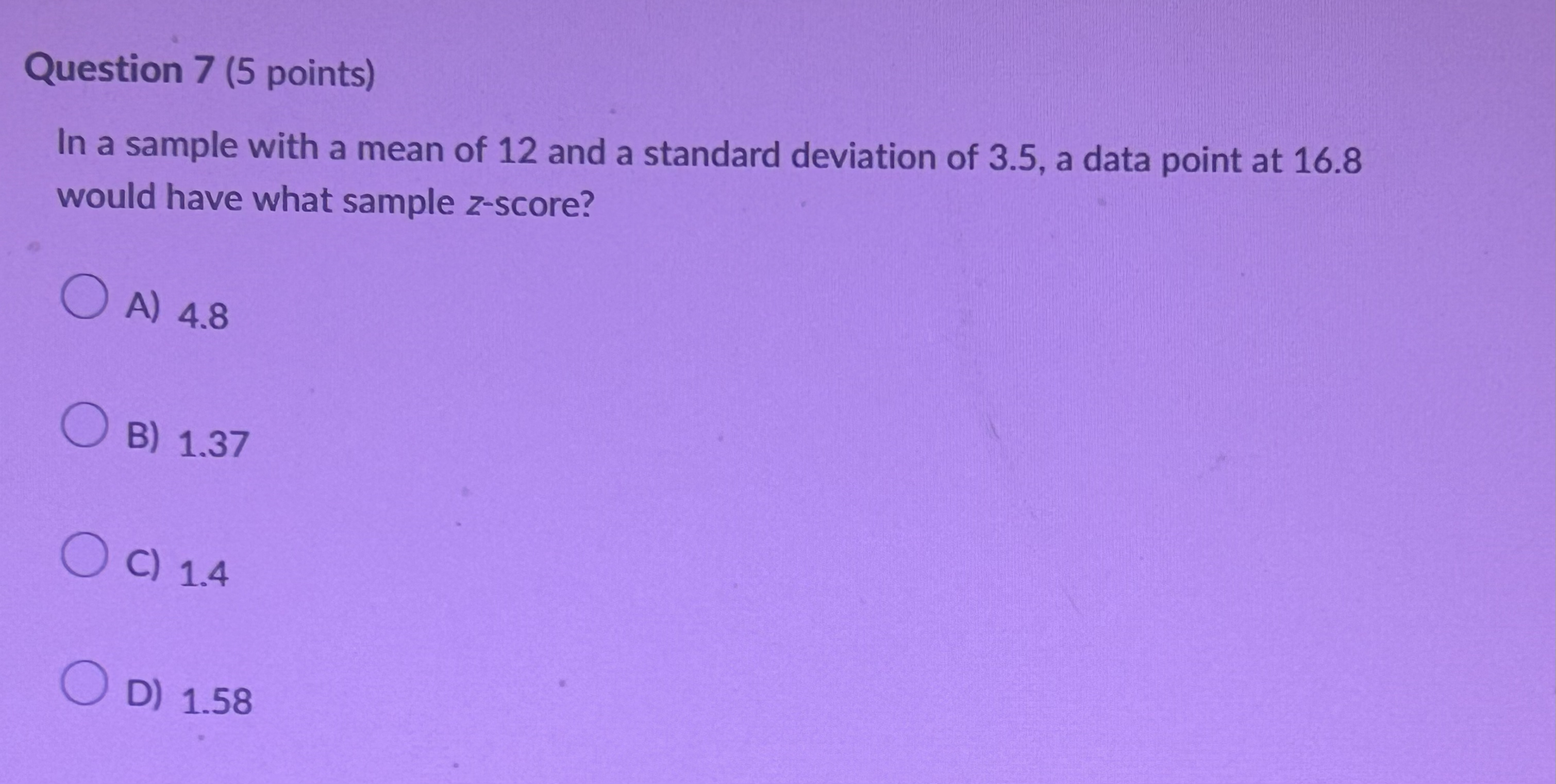 Solved Question 7 5 ﻿pointsin A Sample With A Mean Of 12 
