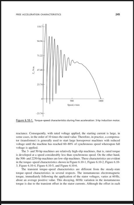 Solved 6.10. FREE ACCELERATION CHARACTERISTICS It is | Chegg.com