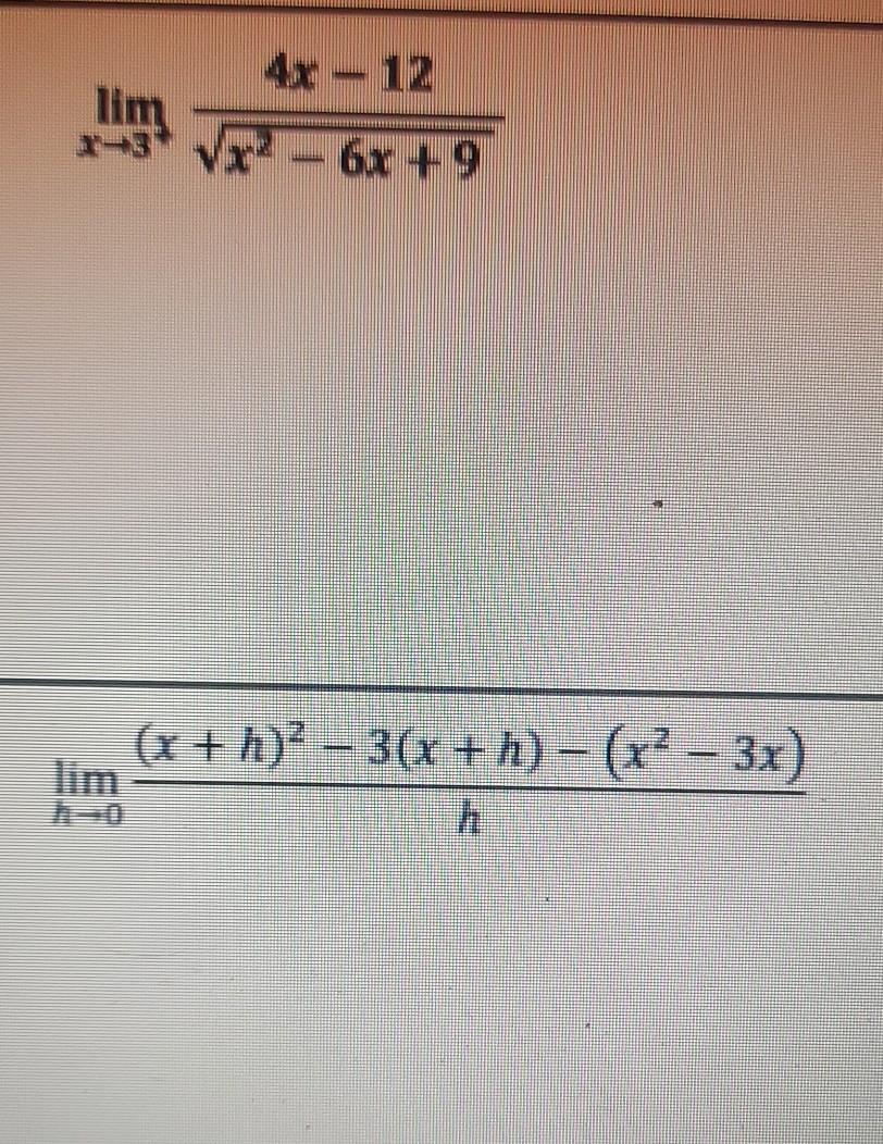 Solved find each of the following limits analytically. Show | Chegg.com
