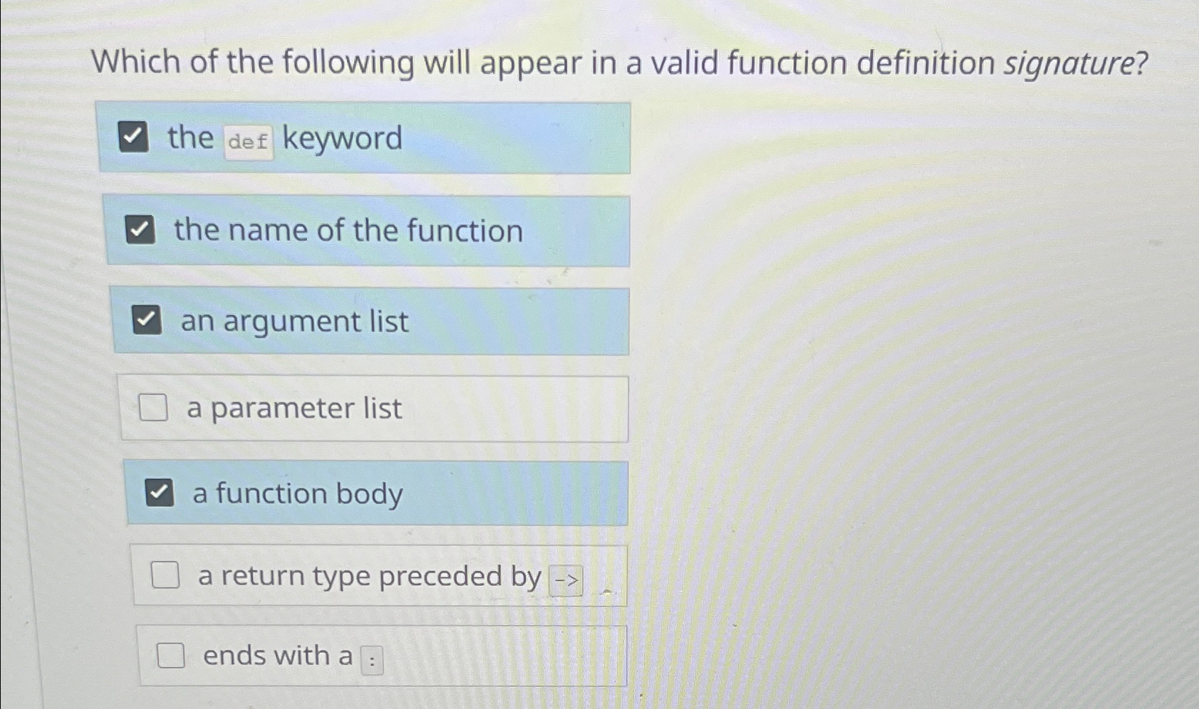 Solved Which of the following will appear in a valid | Chegg.com