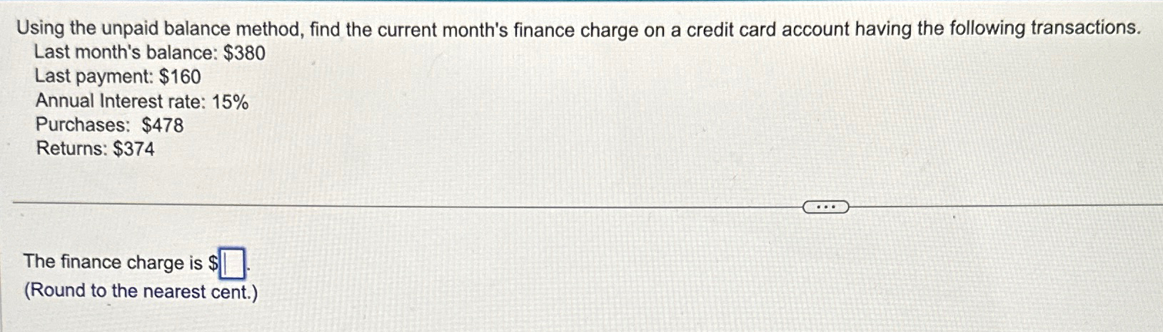 Solved Using the unpaid balance method, find the current | Chegg.com