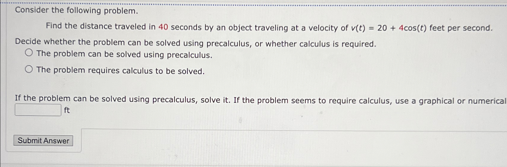 Solved Consider the following problem.Find the distance | Chegg.com