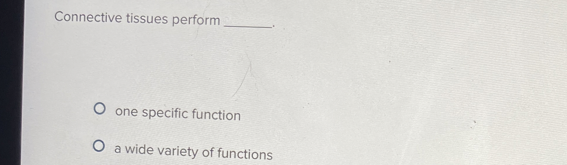 Solved Connective tissues performone specific functiona wide | Chegg.com