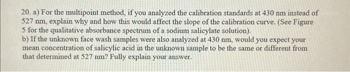 Solved 20. a) For the multipoint method, if you analyzed the | Chegg.com