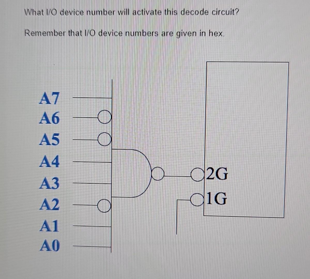 Solved What I/O device number will activate this decode | Chegg.com
