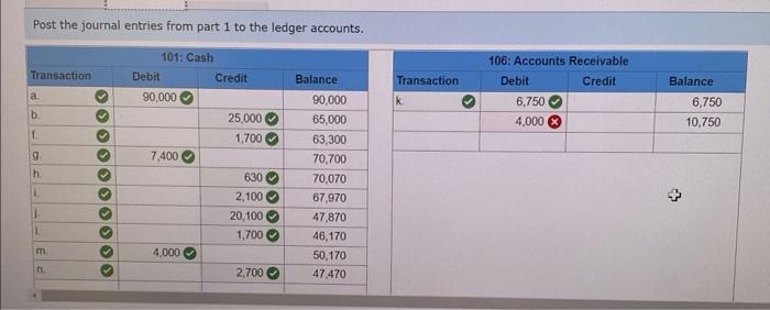 Solved Problem 2-4A (Algo) Recording transactions; posting | Chegg.com