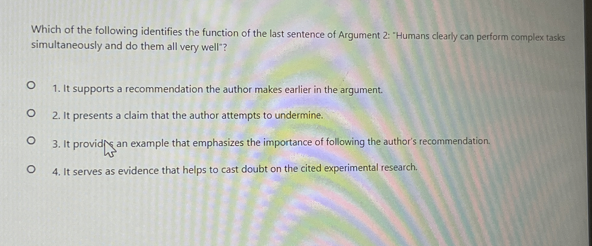 Solved Which of the following identifies the function of the | Chegg.com