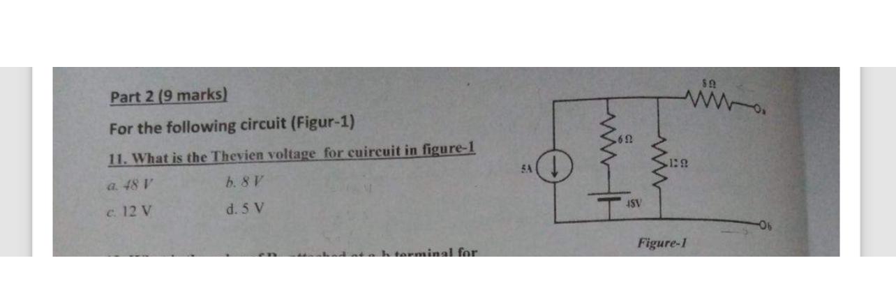 Solved Part 2 (9 ﻿marks)For the following circuit | Chegg.com