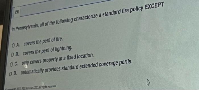 Solved In Pennsylvania, all of the following characterize a | Chegg.com