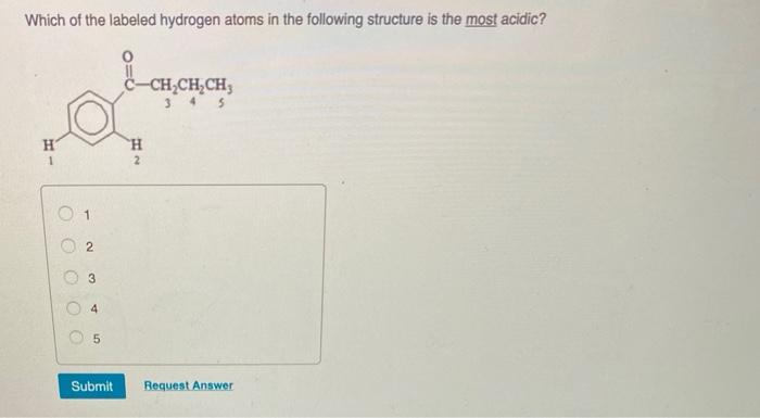 Solved Which of the labeled hydrogen atoms in the following | Chegg.com