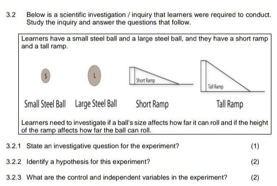 Solved 3.2 Below is a scientific investigation / inquiry | Chegg.com