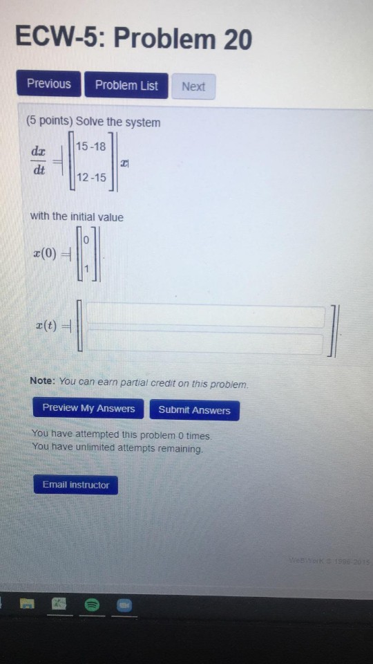 Solved ECW-5: Problem 20 Previous Problem List Next (5 | Chegg.com