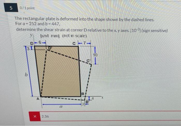 Solved The rectangular plate is deformed into the shape | Chegg.com