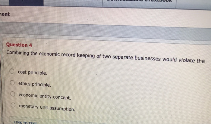 Solved hent Question 4 Combining the economic record keeping | Chegg.com