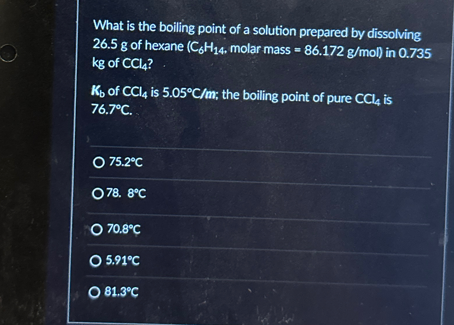 Solved What is the boiling point of a solution prepared by | Chegg.com