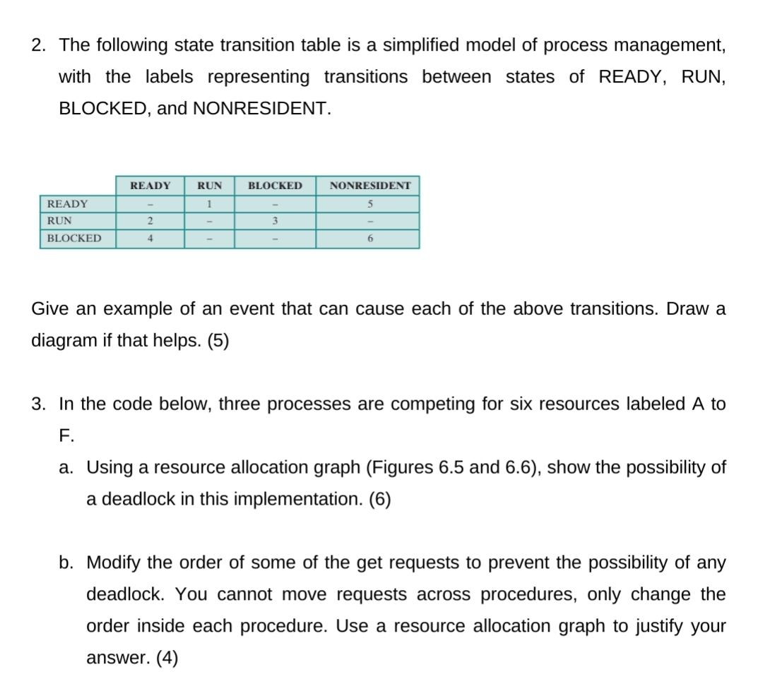 Solved The following state transition table is a simplified | Chegg.com