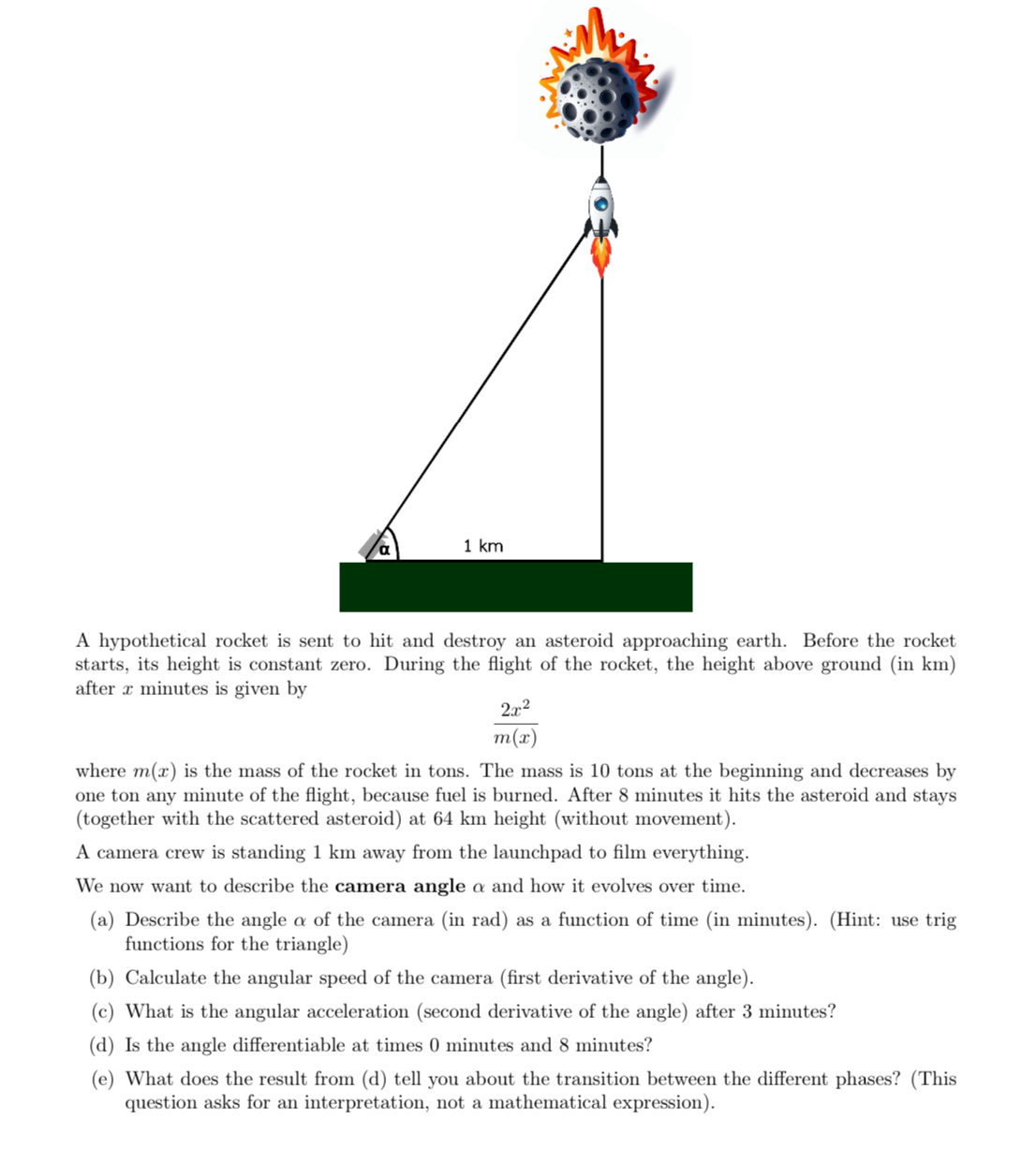 Solved A hypothetical rocket is sent to hit and destroy an | Chegg.com