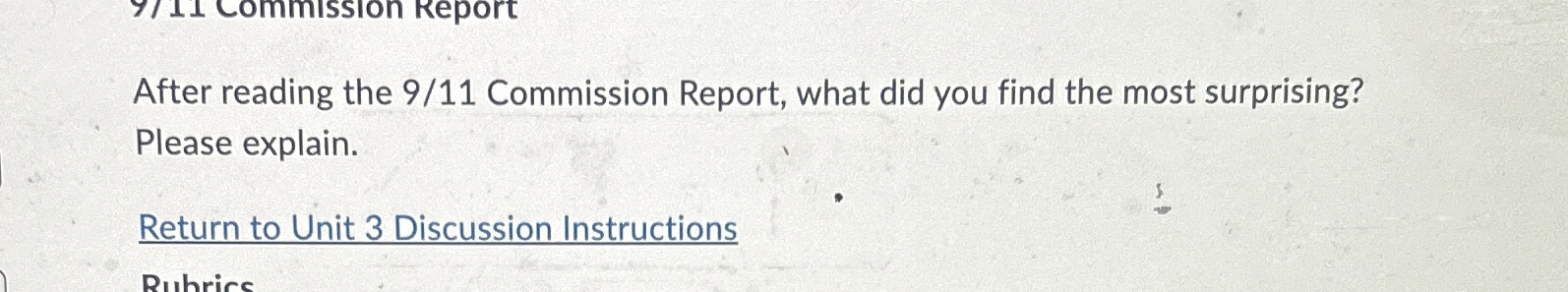 After reading the 911 ﻿Commission Report, what did | Chegg.com