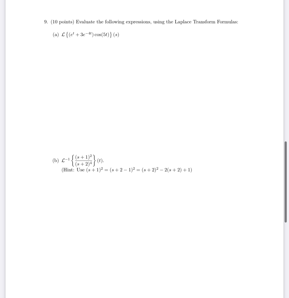 Solved (10 ﻿points) ﻿Evaluate the following expressions, | Chegg.com