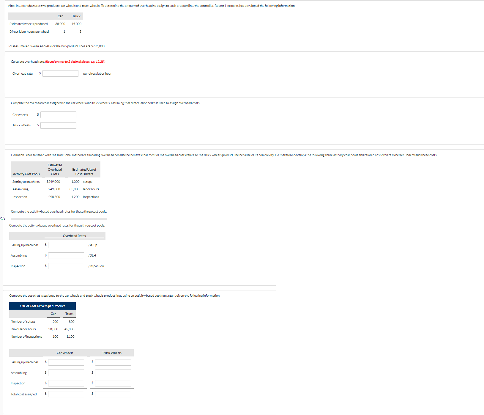 Solved Total estimated overhead costs for the two product | Chegg.com