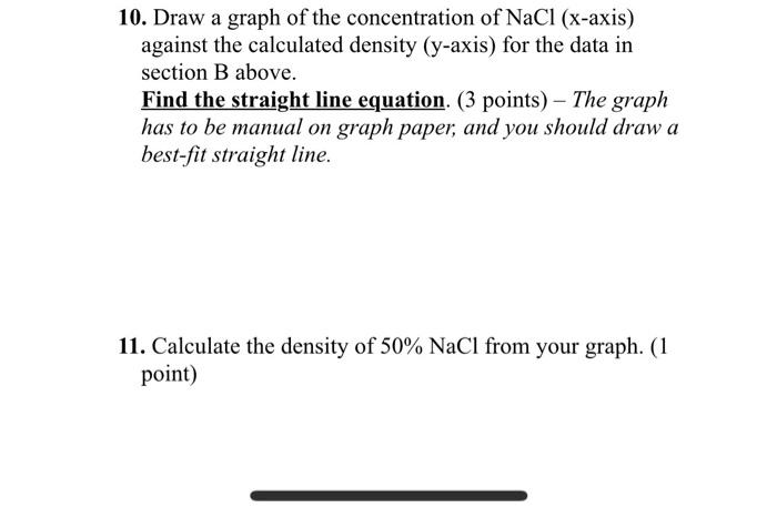 Solved 10. Draw a graph of the concentration of NaCl | Chegg.com