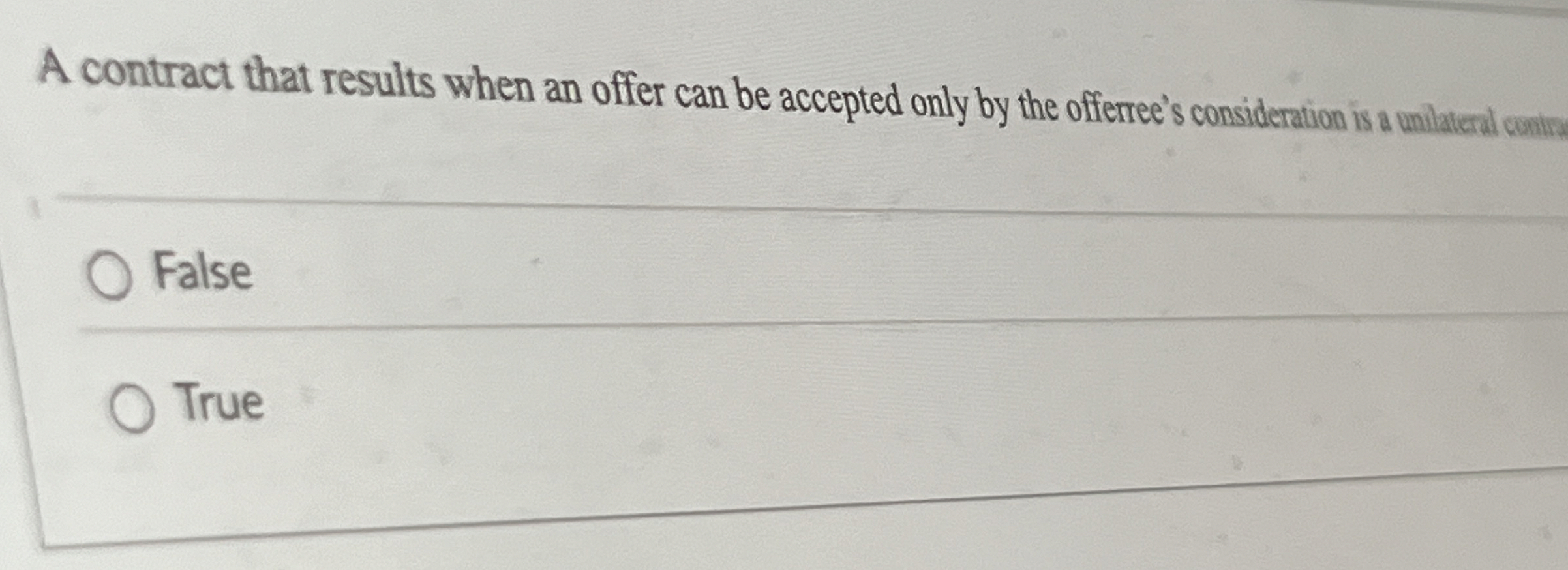 Solved A contract that results when an offer can be accepted | Chegg.com