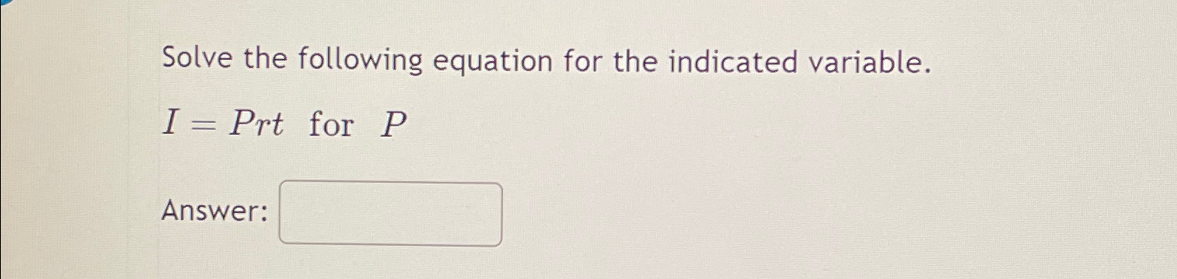 Solved Solve the following equation for the indicated | Chegg.com