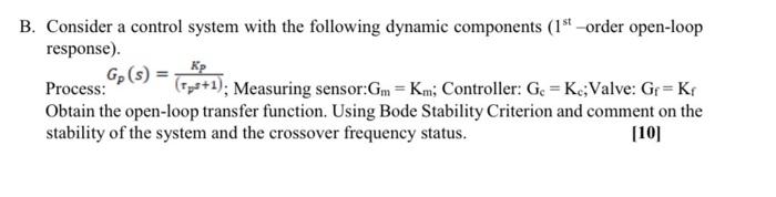 Solved 3. Consider a control system with the following | Chegg.com
