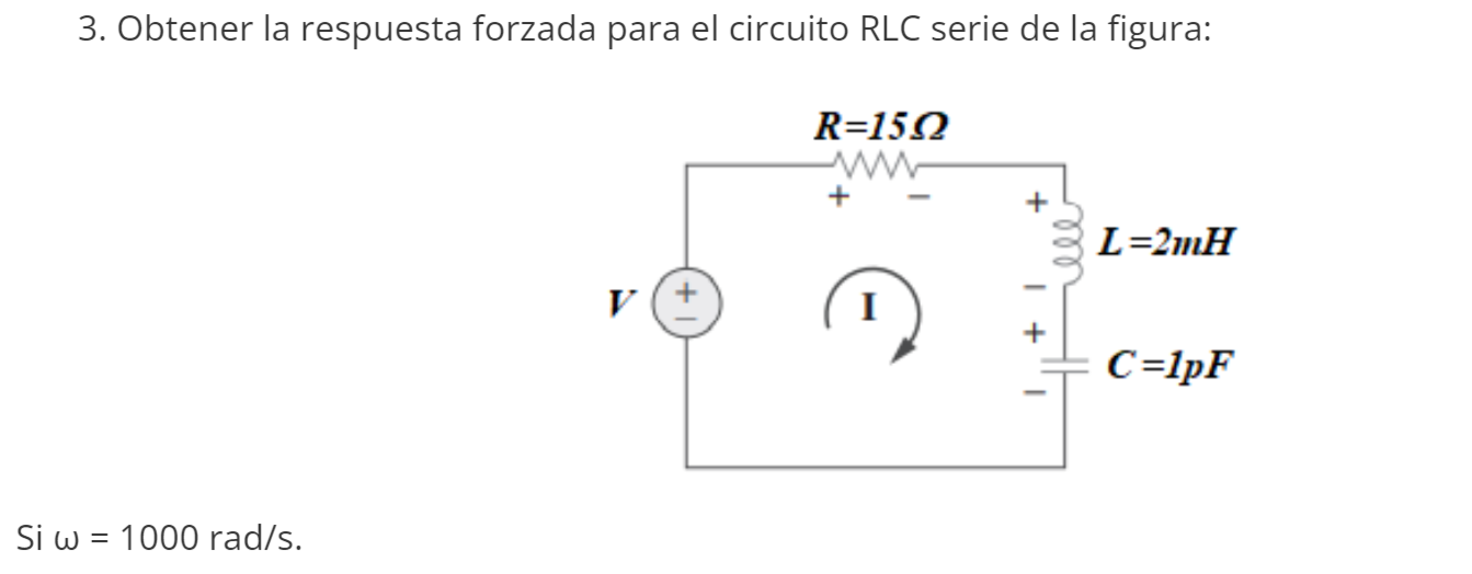 Solved Obtener la respuesta forzada para el circuito RLC | Chegg.com