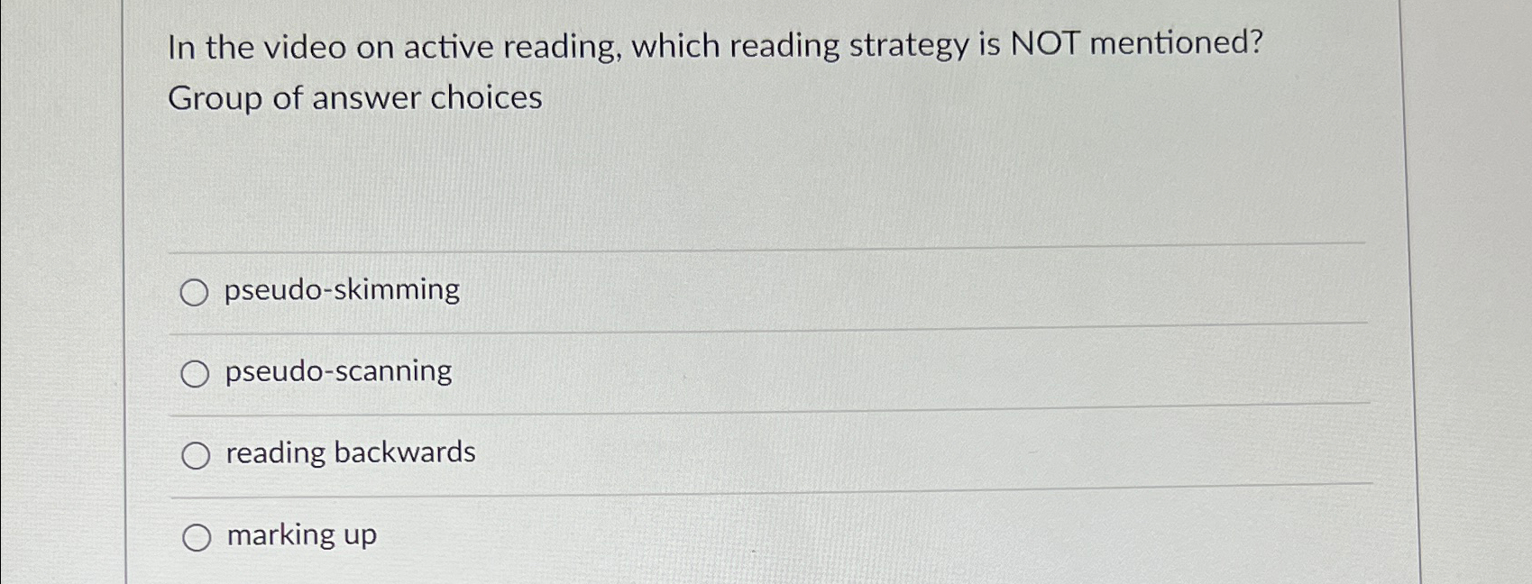 Solved In the video on active reading, which reading | Chegg.com