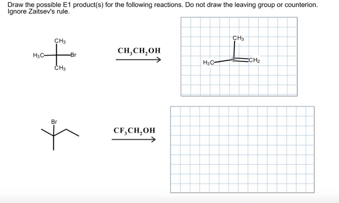 Solved Draw the possible E1 product(s) for the following | Chegg.com