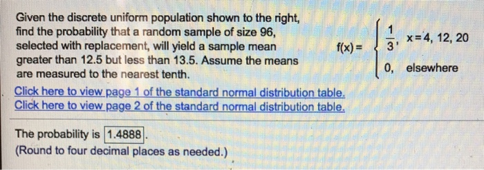 Solved Given the discrete uniform population shown to the | Chegg.com