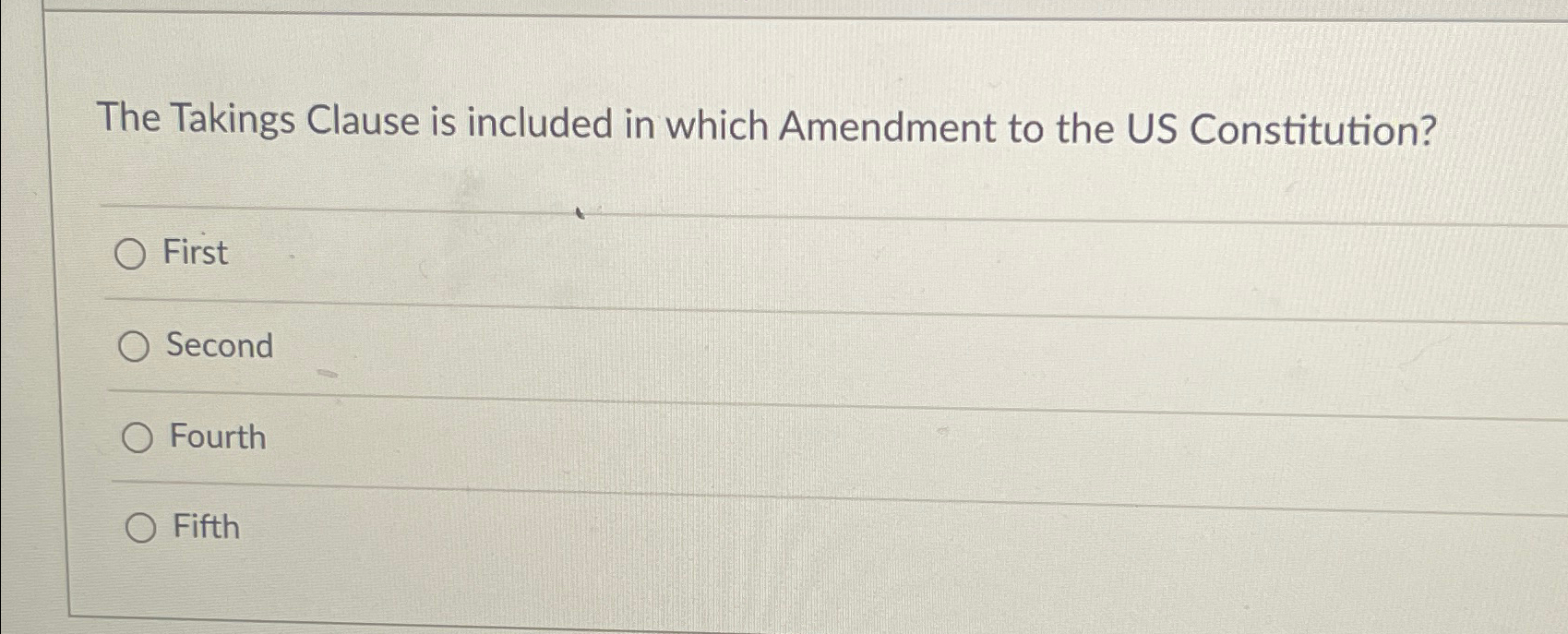 Solved The Takings Clause is included in which Amendment to | Chegg.com