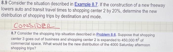 Solved 9 Consider the situation described in Example 8.7. If | Chegg.com