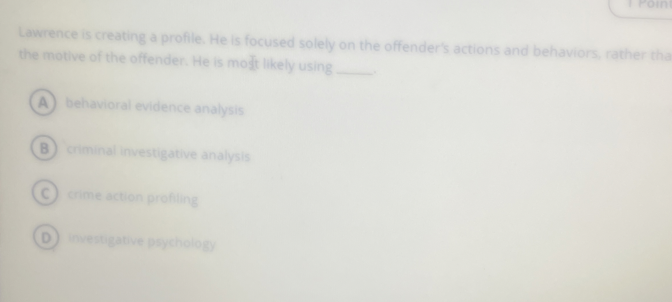 Solved Lawrence is creating a profile. He is focused solely | Chegg.com