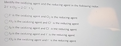 Solved Identify the oxidizing agent and the reducing agent | Chegg.com