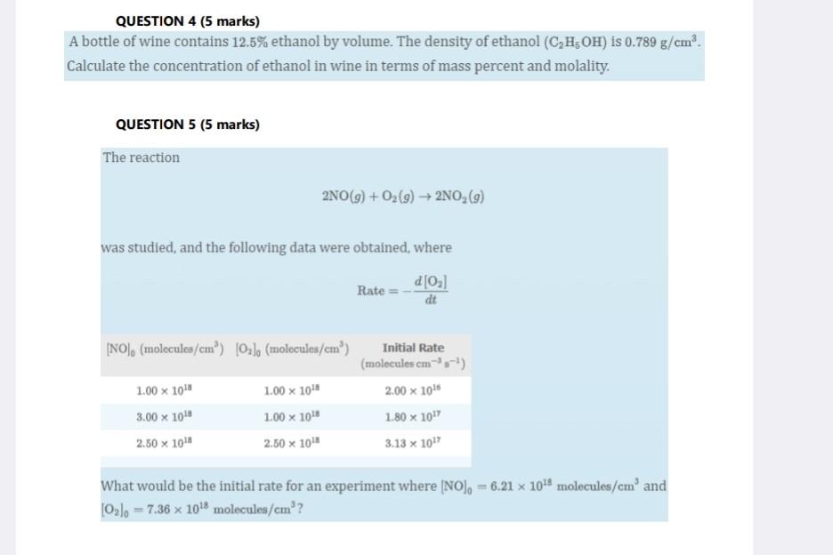 Solved QUESTION 4 (5 marks) A bottle of wine contains 12.5% | Chegg.com