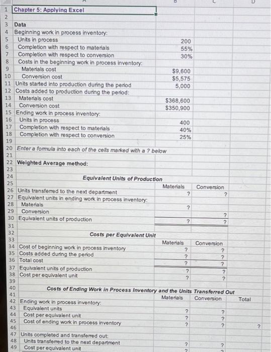 Solved Check your worksheet by changing the beginning work | Chegg.com