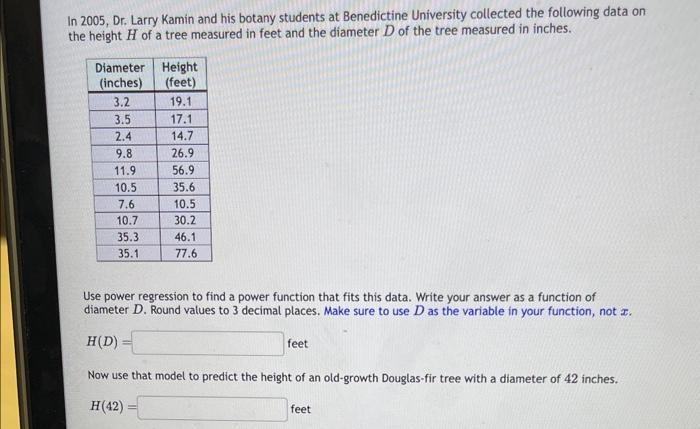 Solved In 2005, Dr. Larry Kamin and his botany students at | Chegg.com