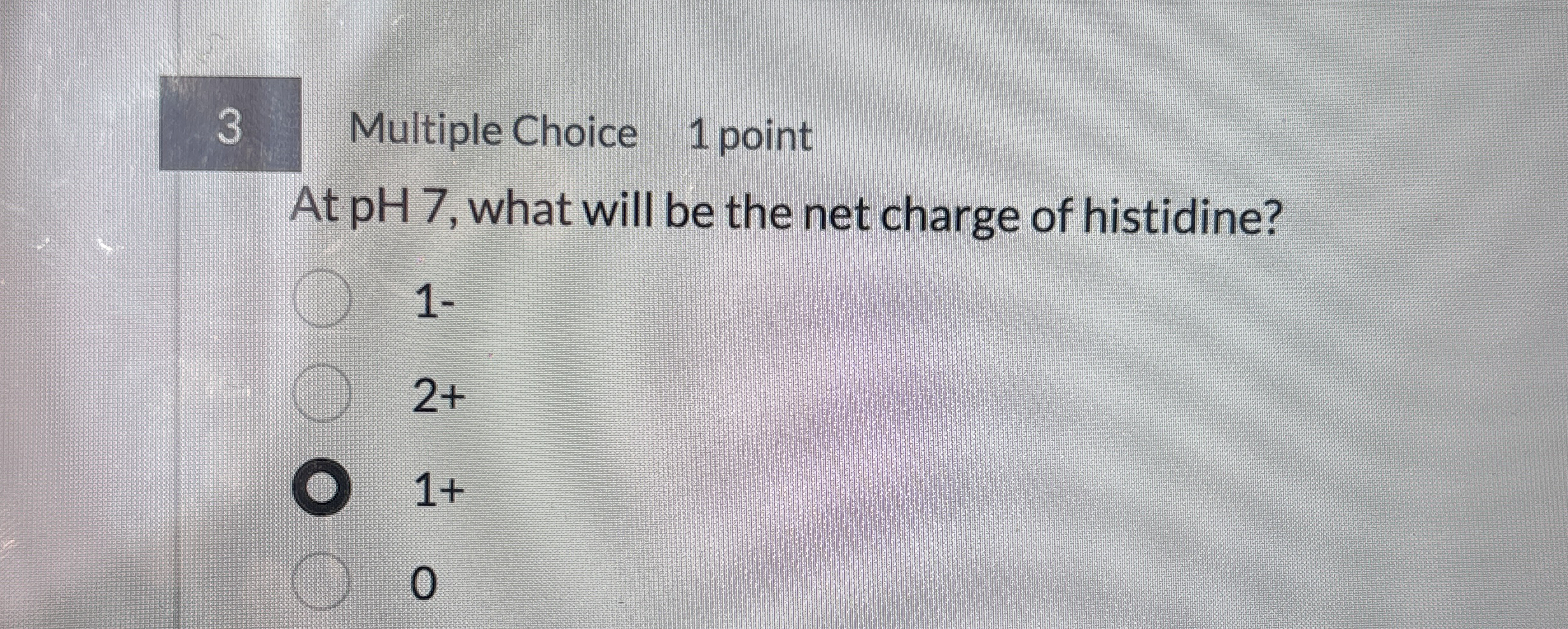 3Multiple Choice 1 ﻿pointAt pH 7 , ﻿what will be the | Chegg.com