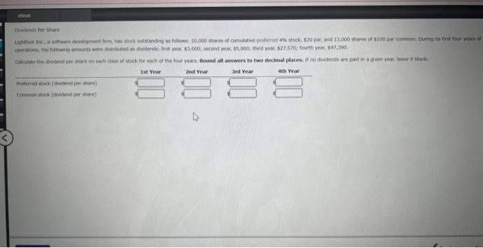 Solved DVvidents Pit share: | Chegg.com