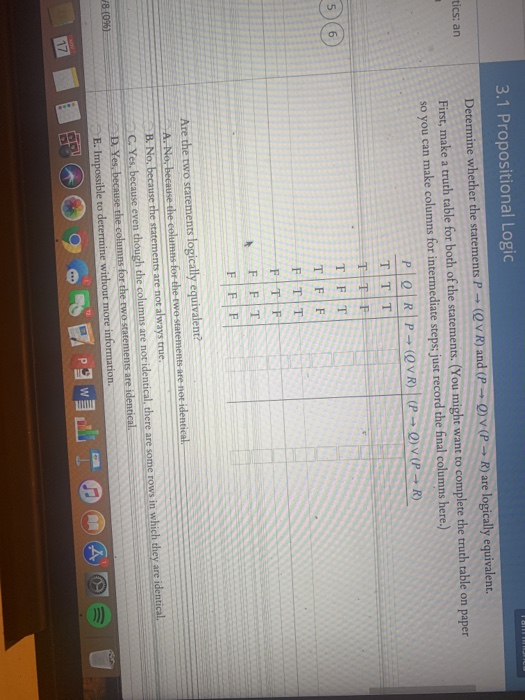 Solved tics: an 3.1 Propositional Logic Determine whether | Chegg.com