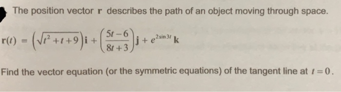 Solved The position vector r describes the path of an object | Chegg.com
