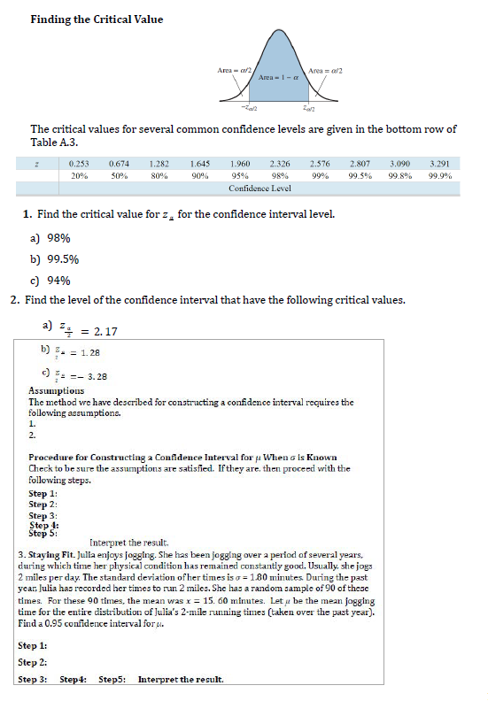 Solved Finding the Critical ValueThe critical values for | Chegg.com