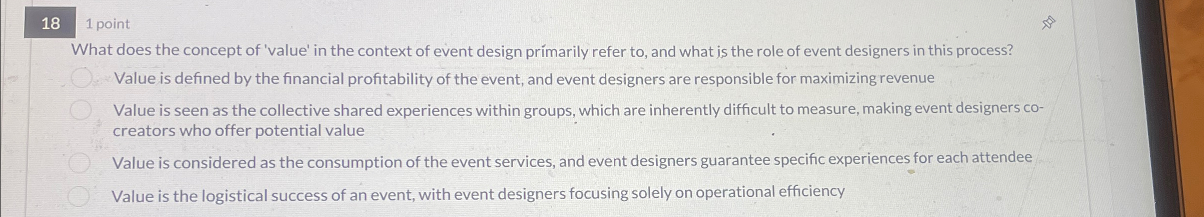 Solved 181 ﻿pointWhat does the concept of 'value' in the | Chegg.com