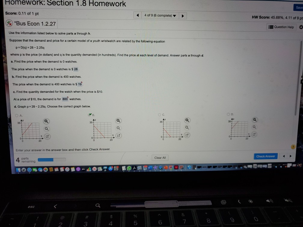 Solved Homework Section 1 8 Homework Save Score 0 11 Of 1