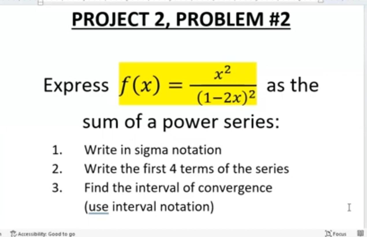 Solved Express f(x)=(1−2x)2x2 as the sum of a power series: | Chegg.com | Chegg.com