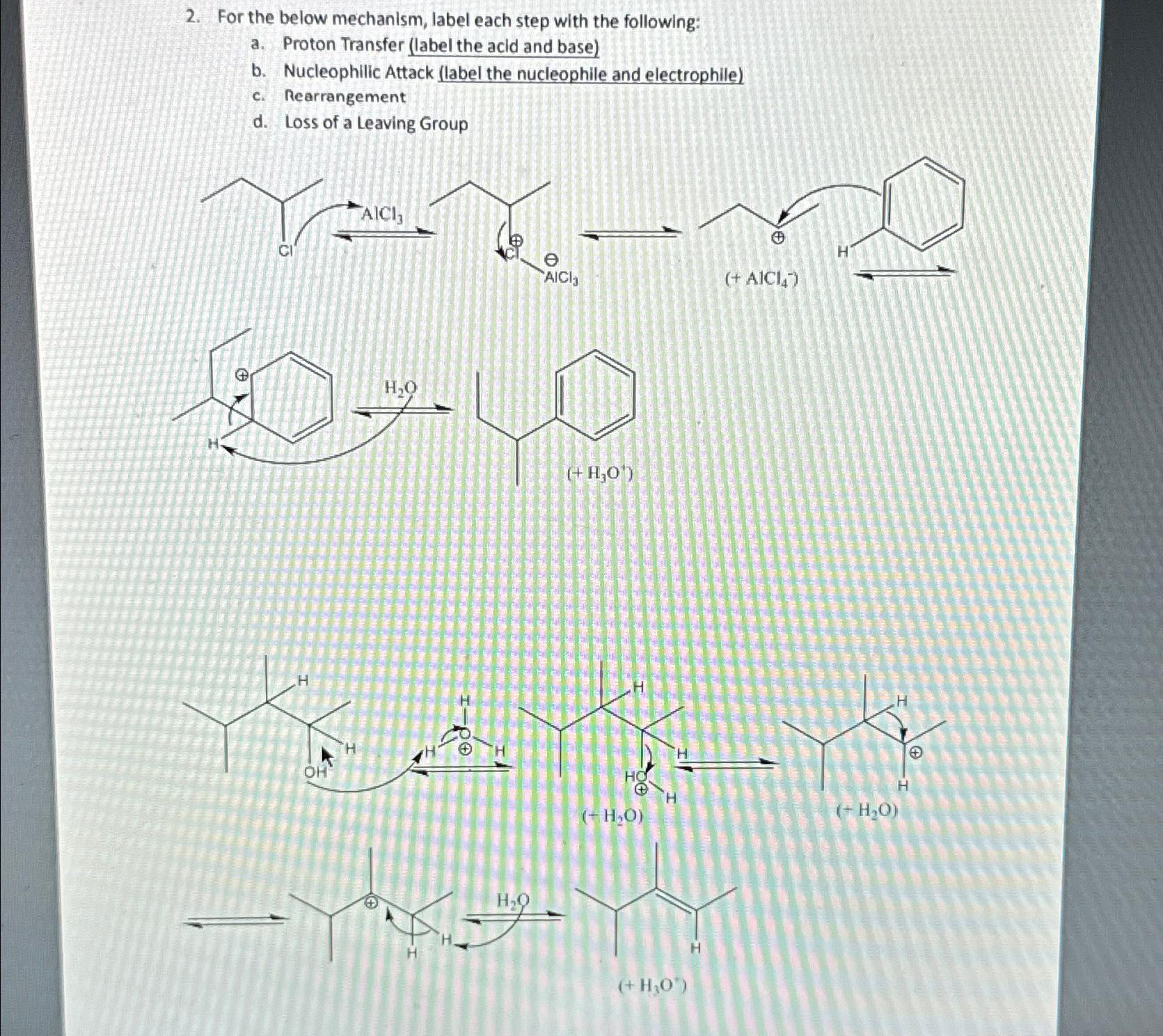 Solved For the below mechanism, label each step with the | Chegg.com